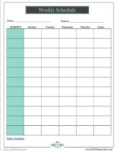Simple Homeschool Weekly Planner - BTDT Homeschool