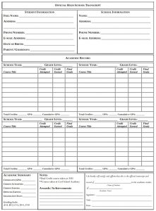 FREE High School Transcript Templates (xls and doc) - BTDT Homeschool