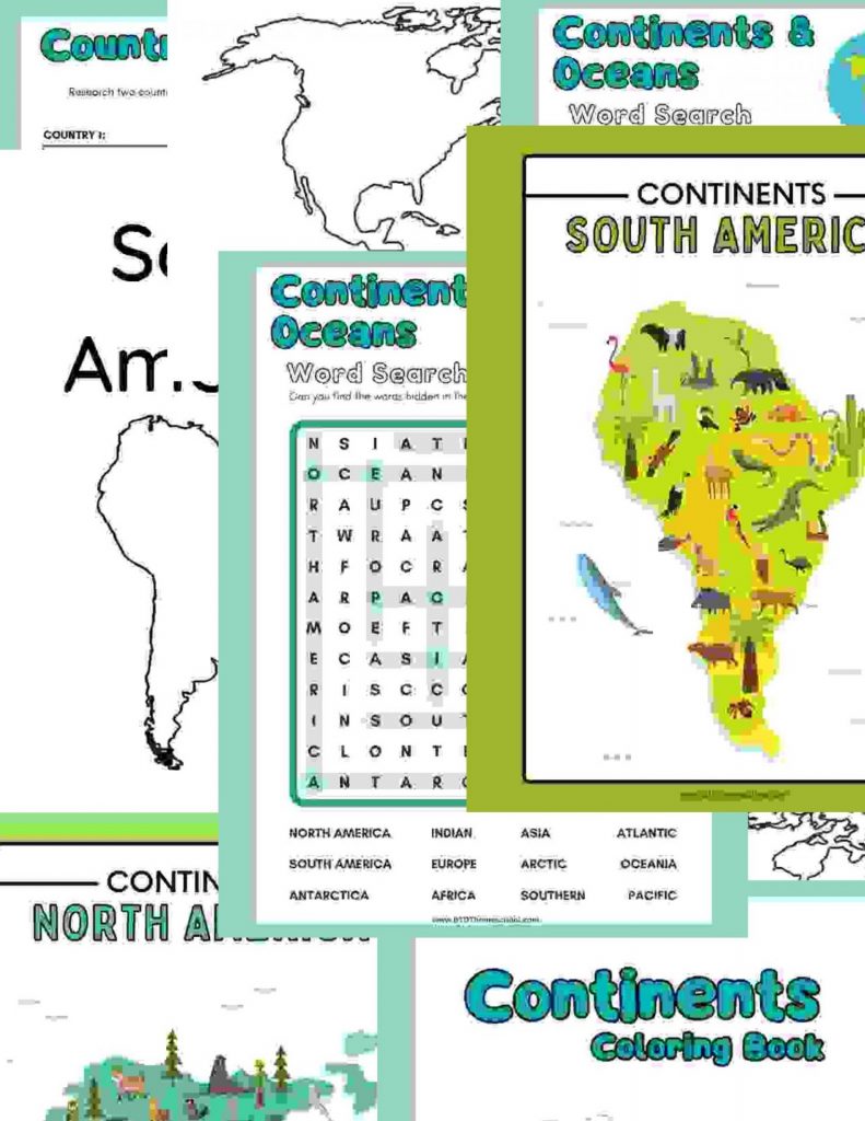 Continents and Oceans Pack (37 pgs) BTDT Homeschool