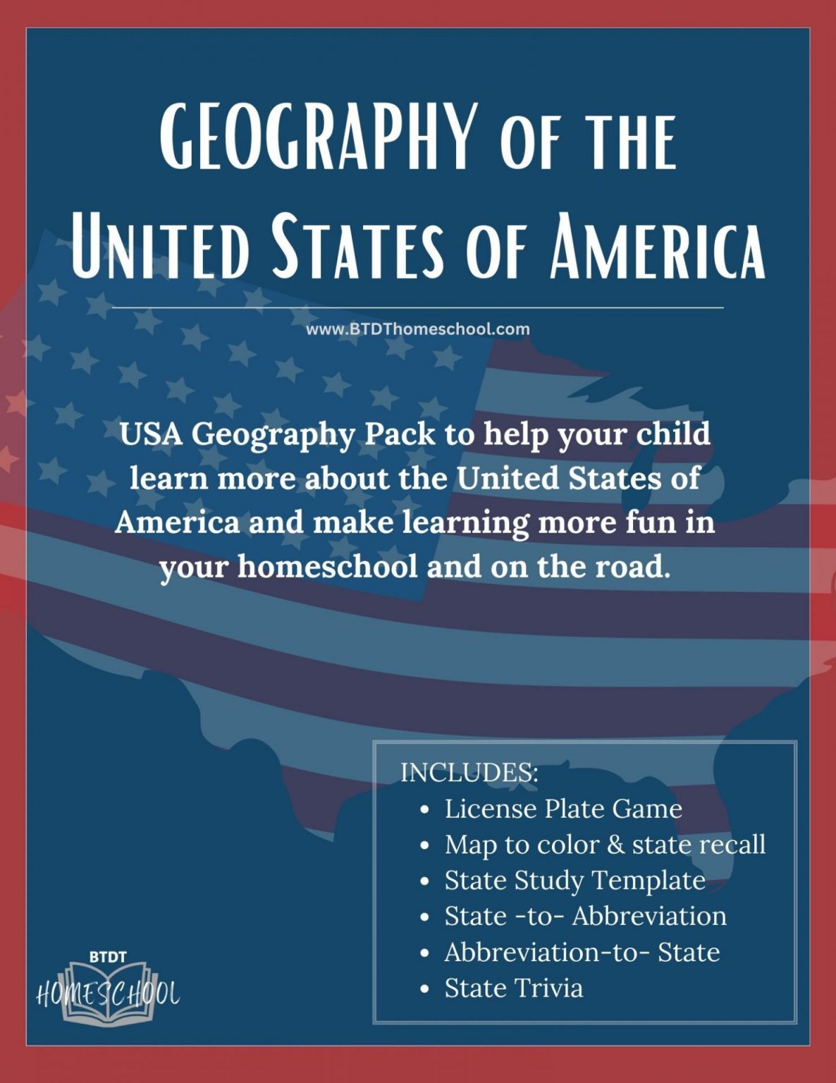 Geography of the USA Bundle (8pgs) - BTDT Homeschool