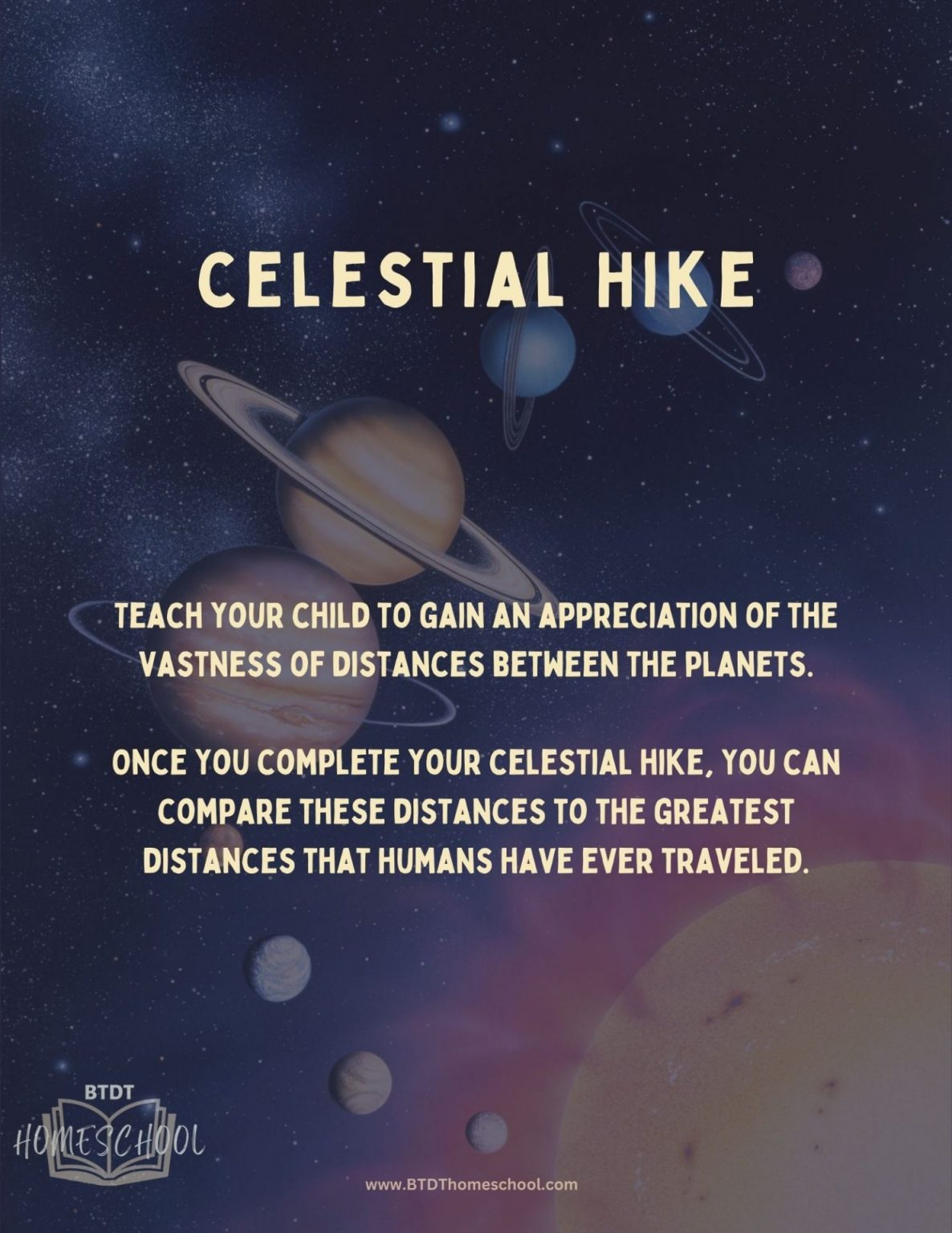 Free Celestial Hike Printable - BTDT Homeschool