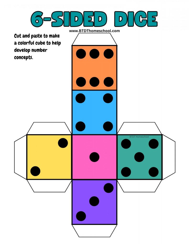 FREE FREE Printable Dice - BTDT Homeschool