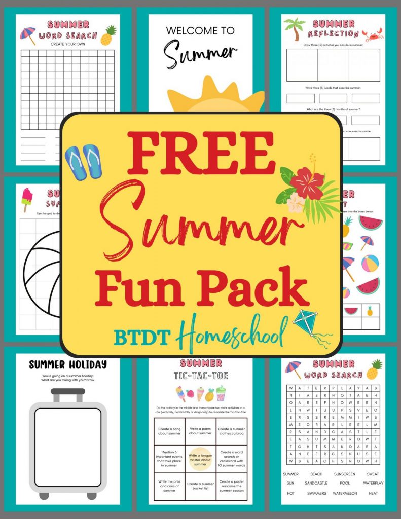 Free Summer Fun Pack - BTDT Homeschool