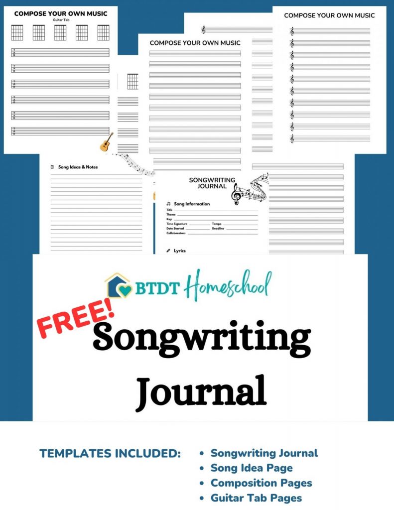 FREE Songwriting Journal (4th-12th)